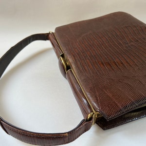 Vintage Brown Lizard Handbag - Etsy