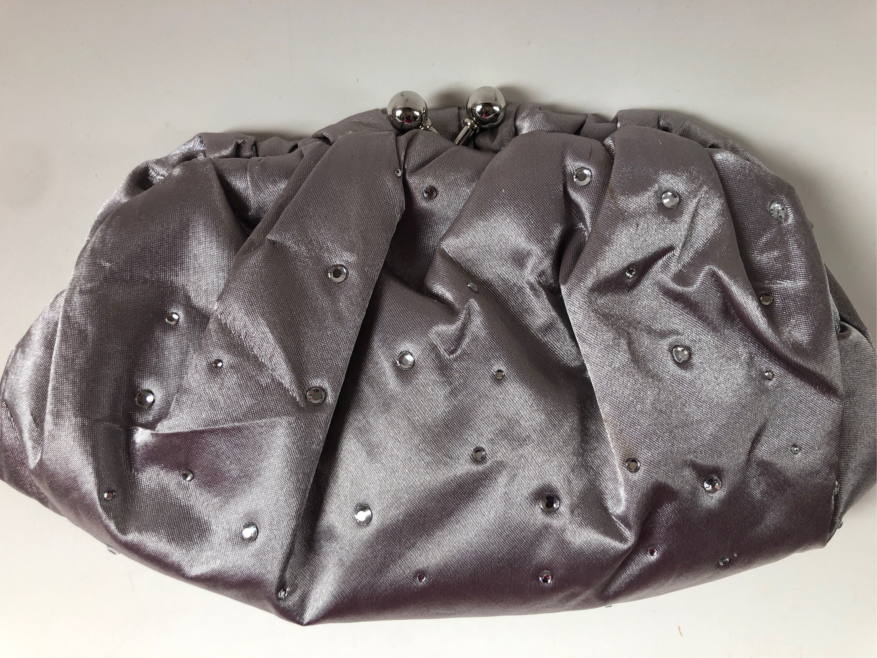 Silver Satin Evening Bag - Etsy