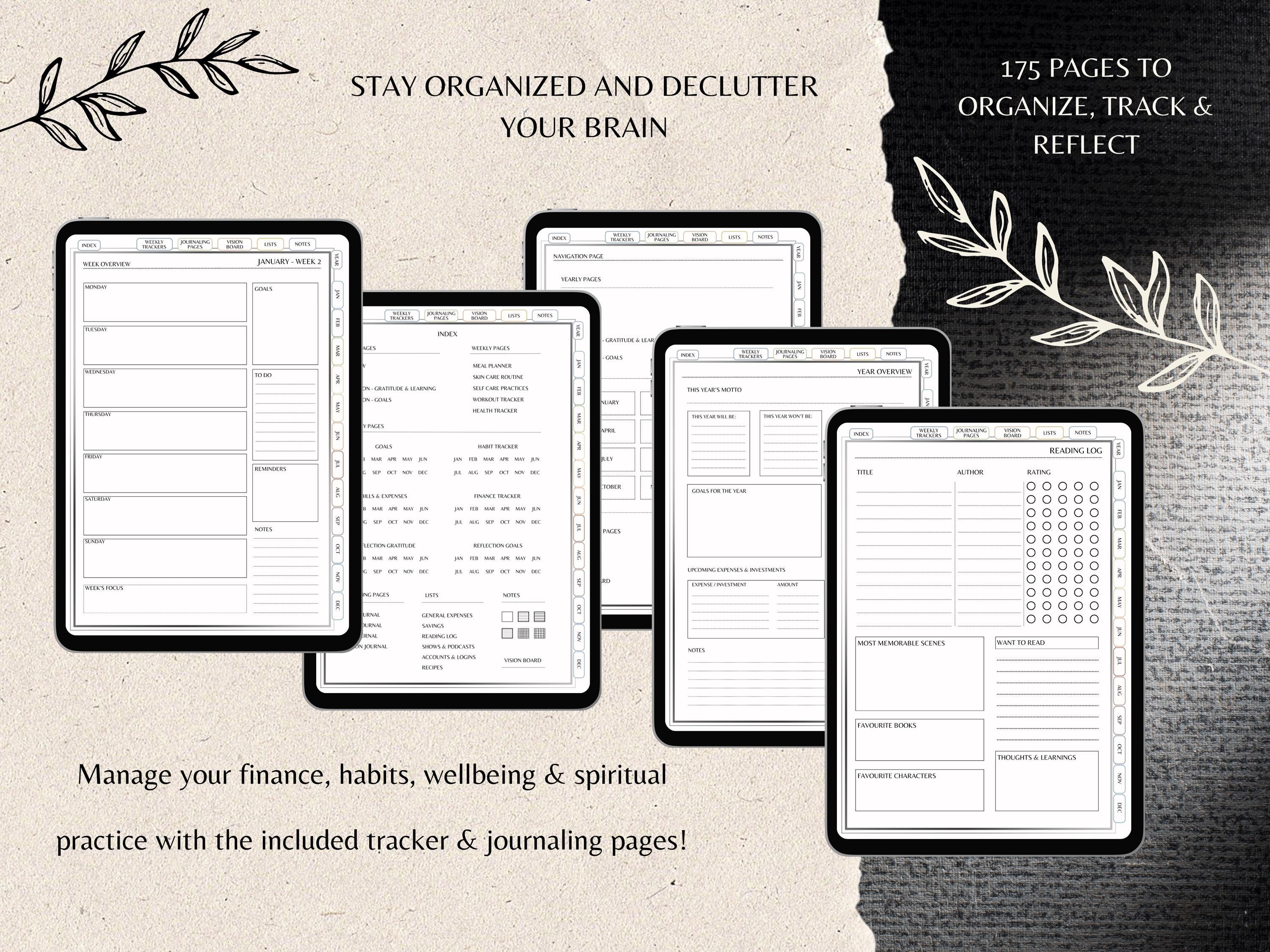 THE PLANNER BUNDLE - Undated Yearly Calendar, Birthday Calendar, Witchy ...