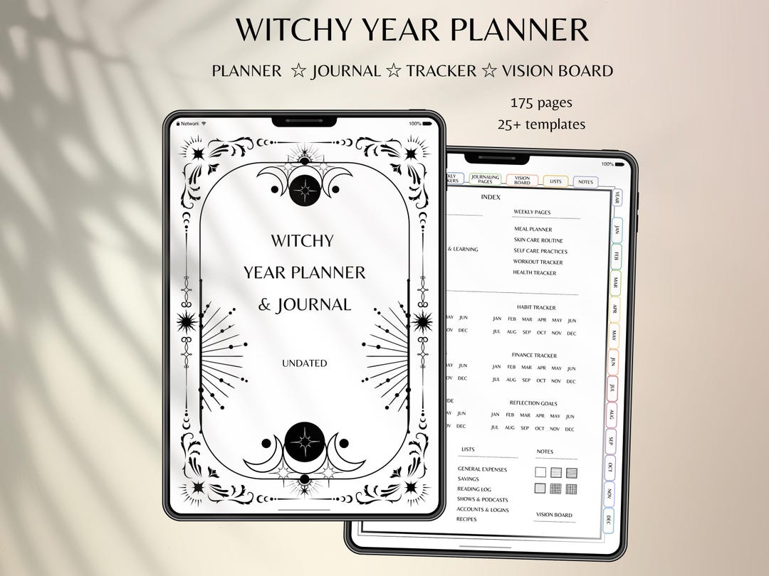 Witchy Year Planner & Journal - Printable Yearly, Monthly, Weekly ...