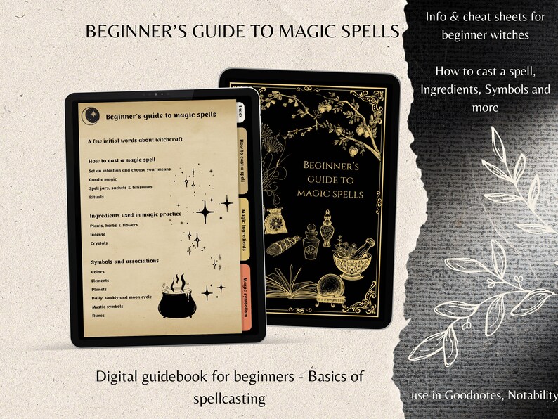 Beginner Guide for Magic Spells - Digital Spellbook Grimoire - Witch ...