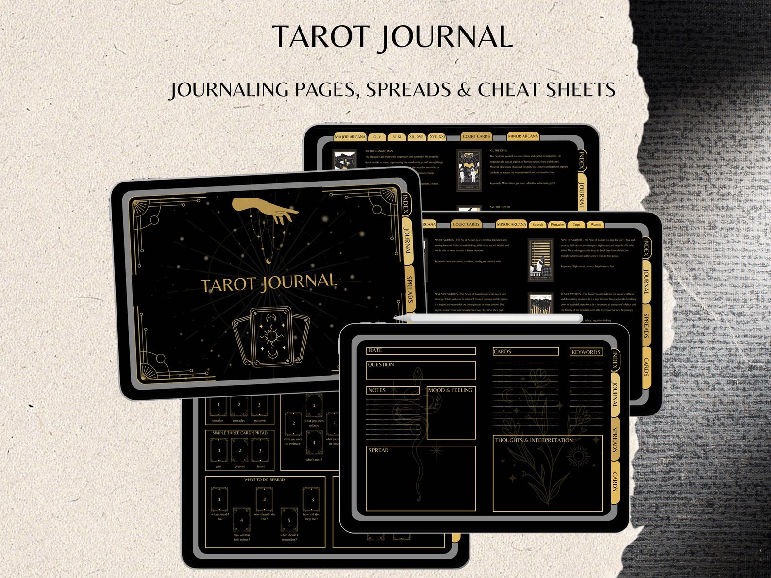 Digital Tarot Journal Tarot Readings Cards Witchy Journal Tarot ...