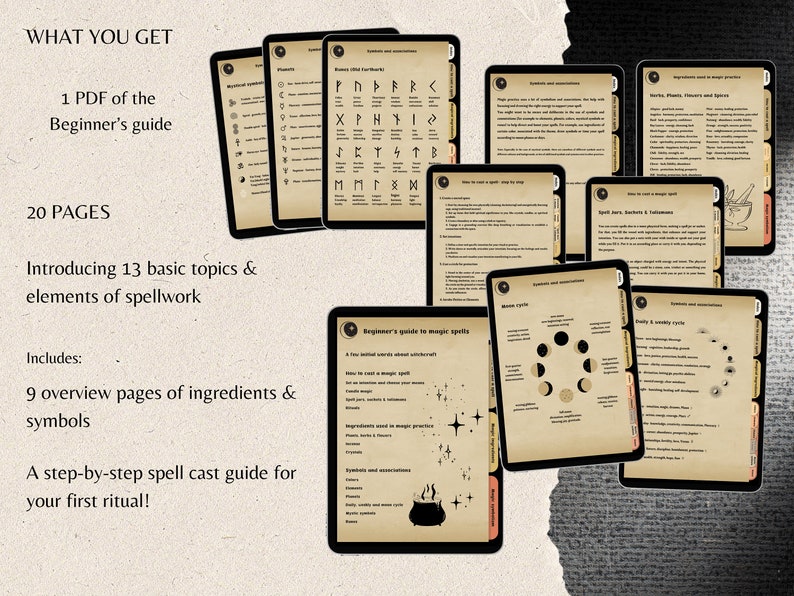 Beginner Guide for Magic Spells - Digital Spellbook Grimoire - Witch ...