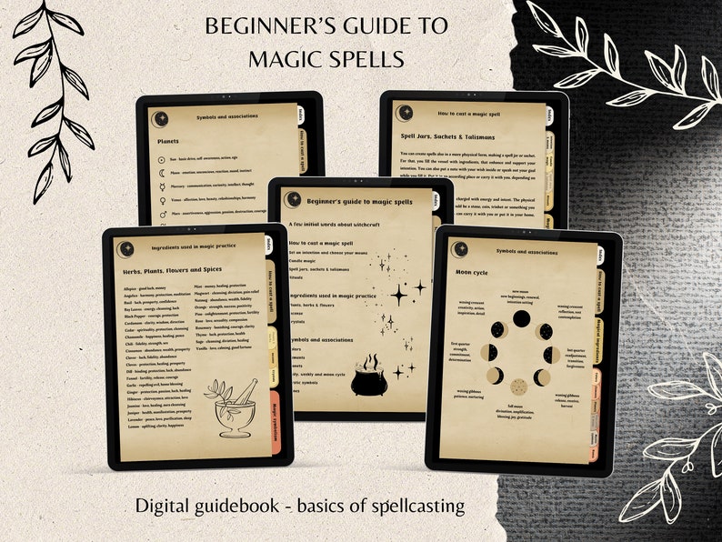 Beginner Guide for Magic Spells - Digital Spellbook Grimoire - Witch ...