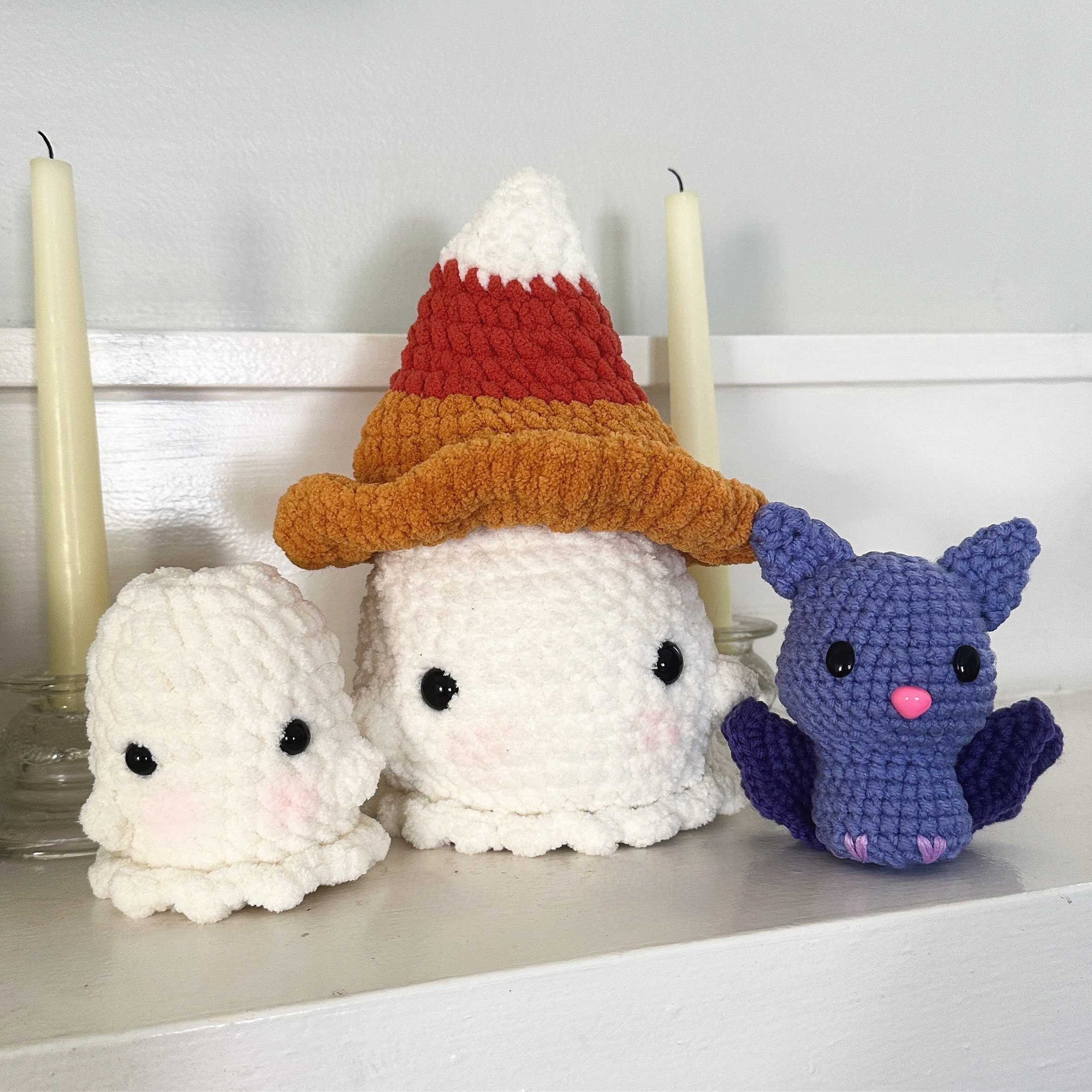 Crocheted Mini Plush Ghost, Handmade Crocheted Ghost Character ...