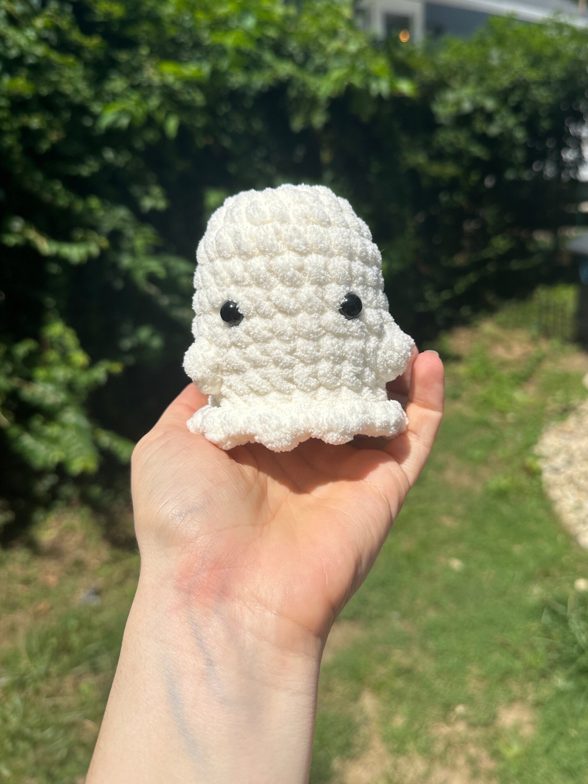 Crocheted Mini Plush Ghost, Handmade Crocheted Ghost Character ...
