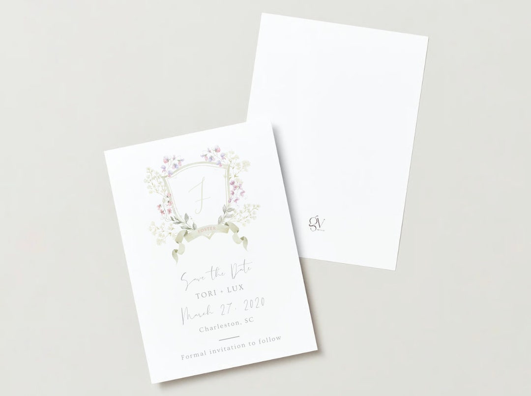Save The Date Template, Family Crest Digital Save the Date Digital ...
