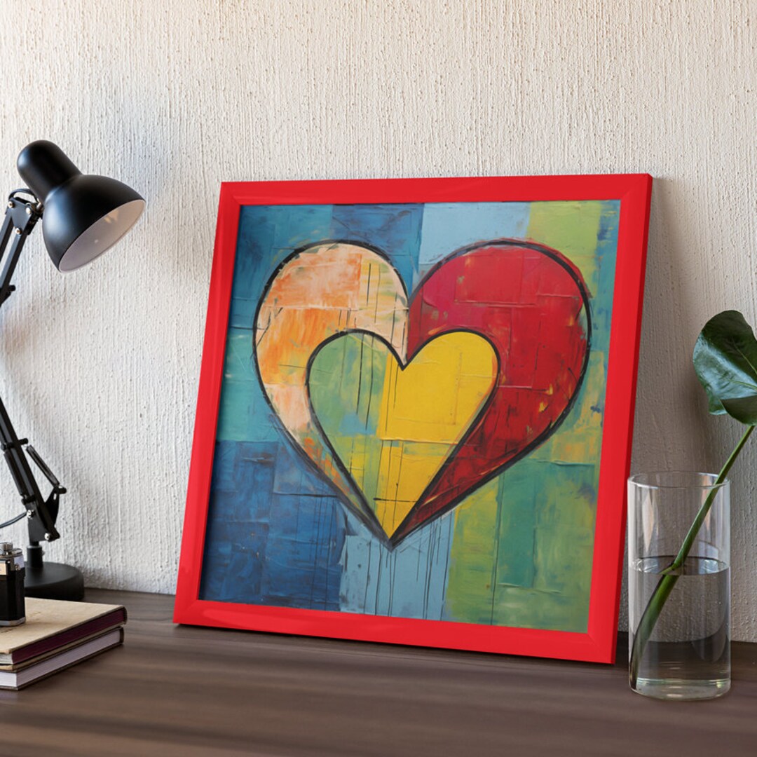 Heart Pop Art Print Heart Pop Art Heart Wall Art Heart - Etsy