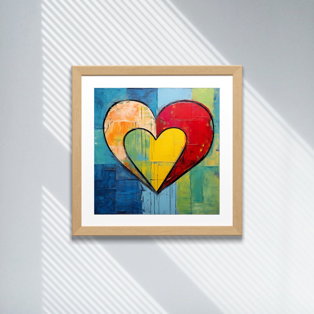 Heart Pop Art Print Heart Pop Art Heart Wall Art Heart - Etsy