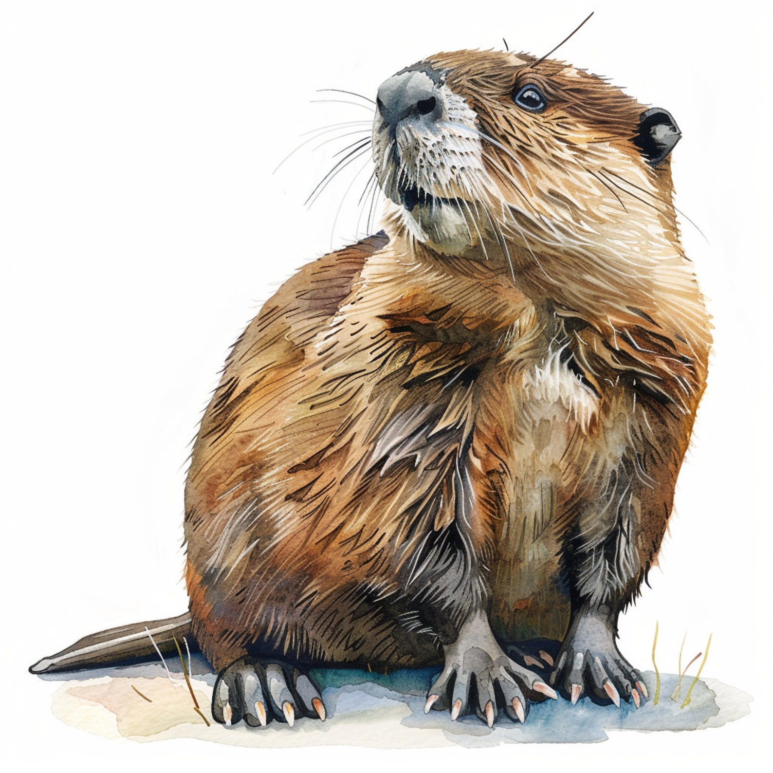 Watercolor Beaver Bundle - 4 High Quality .pngs - Transparent ...