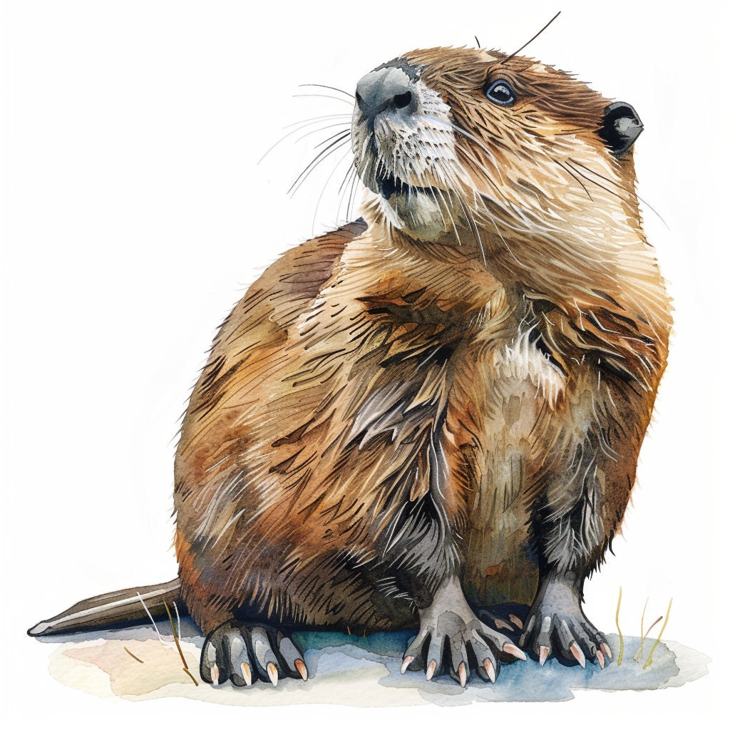 Watercolor Beaver Bundle - 4 High Quality .pngs - Transparent ...