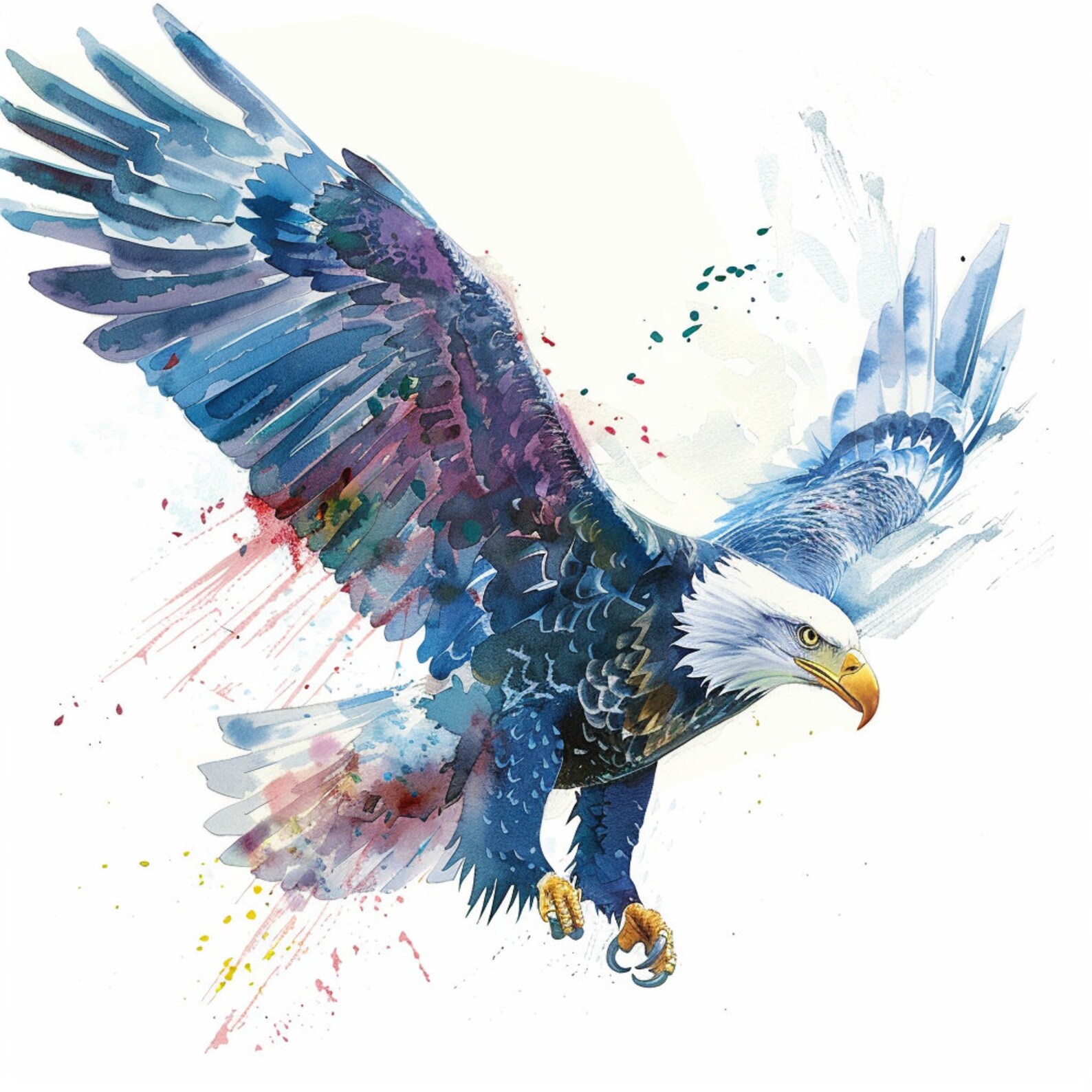 Watercolor Eagle Bundle 4 High Quality .pngs Transparent Backgrounds ...