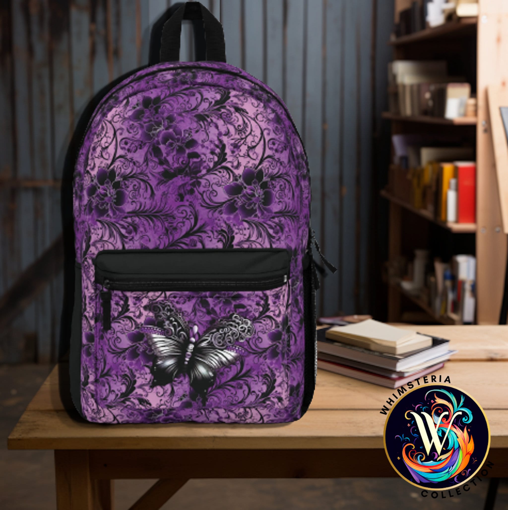 Gothic Moth Lightweight Waterproof Backpack Deep Purple Moth - Etsy