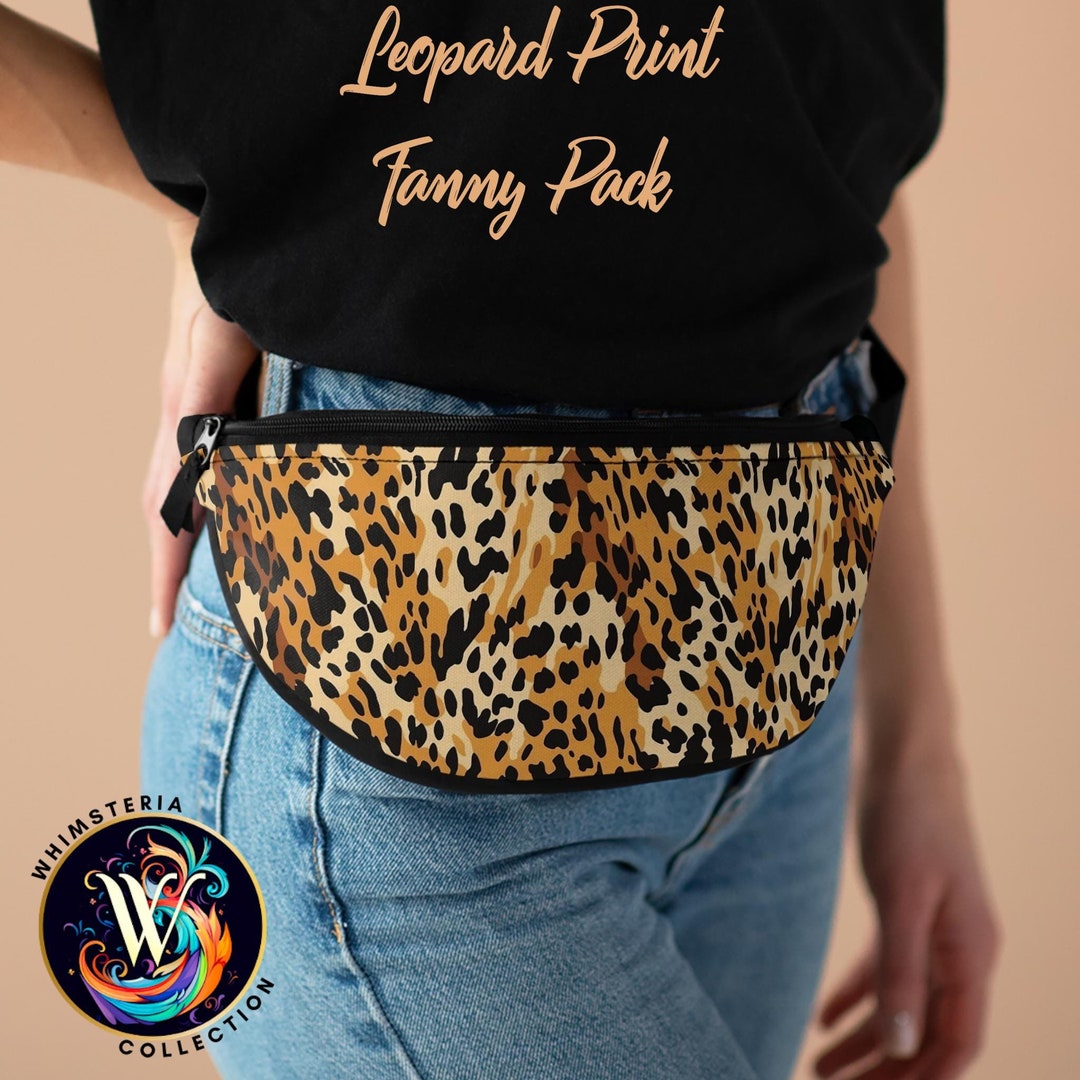 Leopard Print Fanny Pack, Stylish Waist Bag for Travel, Adjustable Belt ...