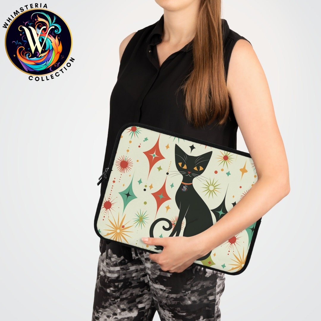 Mid Century Modern Atomic Cat Laptop Sleeve,atomic Cat Laptop Sleeve ...