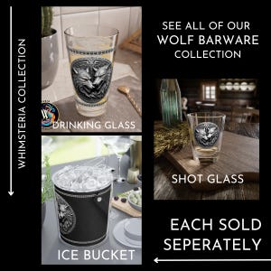 Ice Bucket With Tongs, Printed Viking Wolf Medallion Faux Black Leather ...