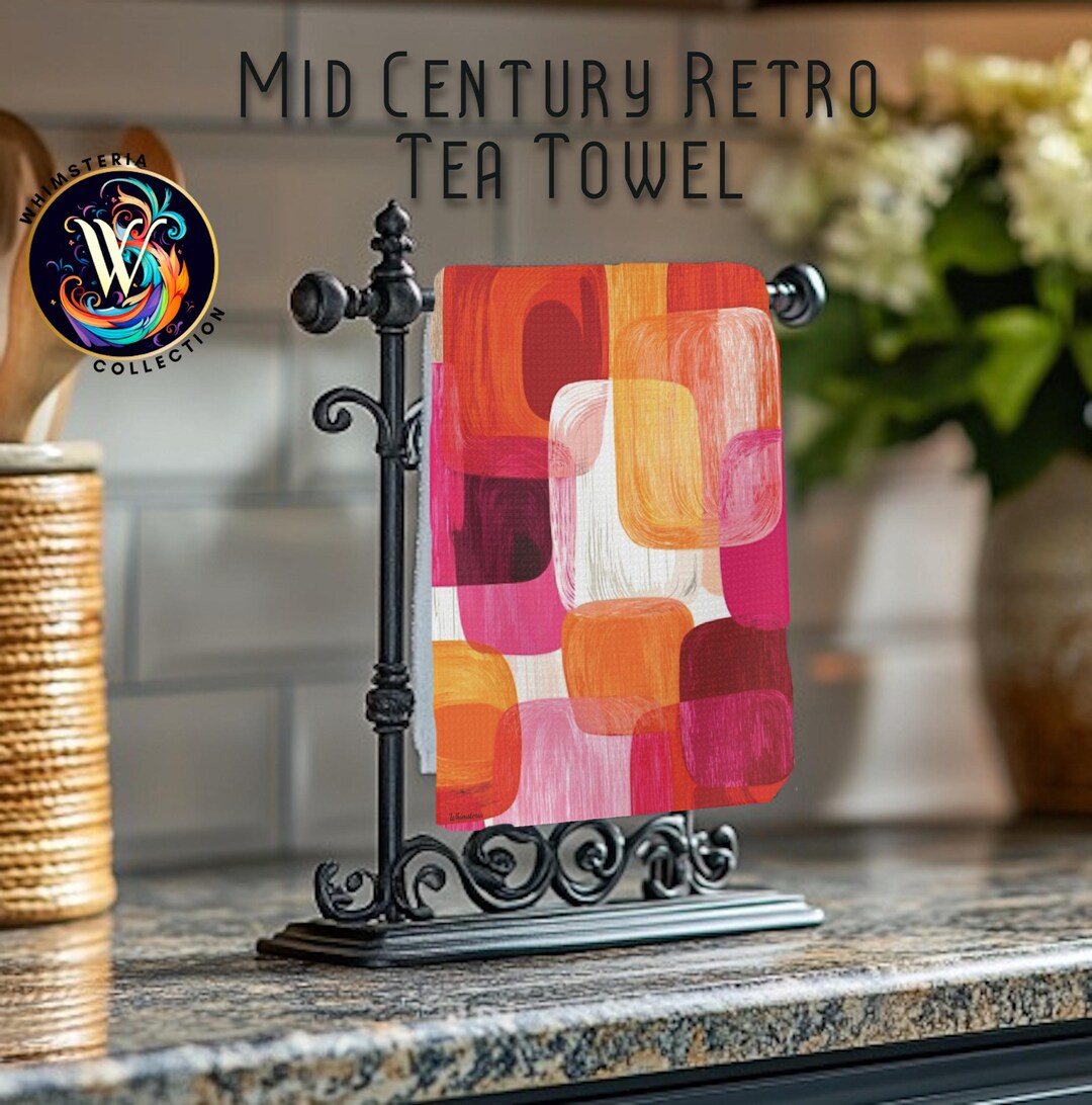 Mid Century Modern Retro Tea Towel,home Decor Unique Gift,1960's ...