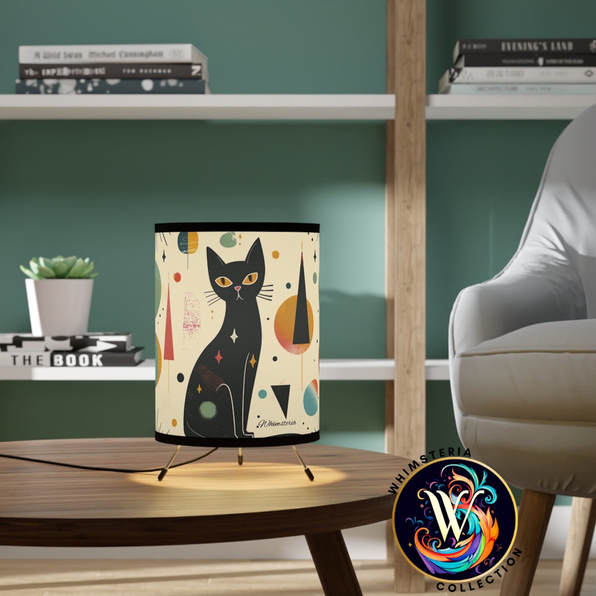 Atomic Cat Lamp, Mid Century Modern Accent Lamp,retro Atomic Cat Decor ...