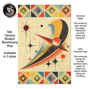 Atomic Boomerang Area Rug: Mid Century Modern Accent Rug - Etsy