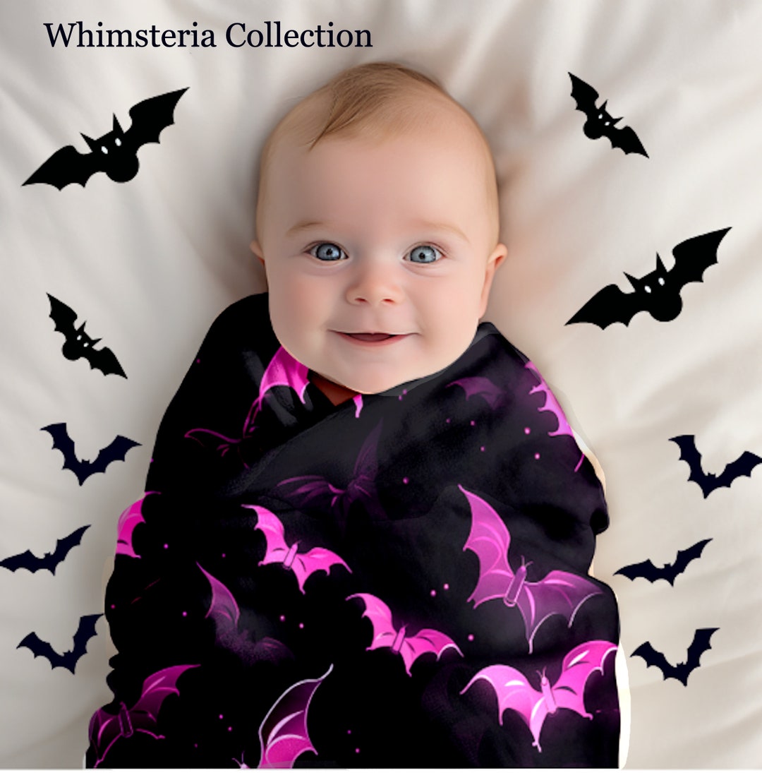 Pink Bats Baby Blanket: Halloween Swaddle Blanket - Etsy