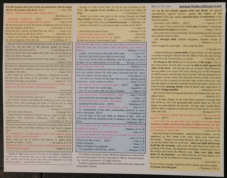 Spiritual Warfare Battle Tracking Matrix - 4th Ed - Etsy