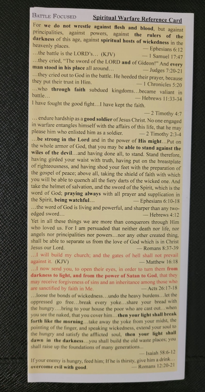 Spiritual Warfare Battle Tracking Matrix - 4th Ed - Etsy