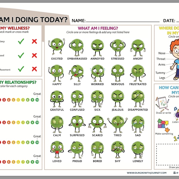 Emotions Worksheet Kids - Etsy