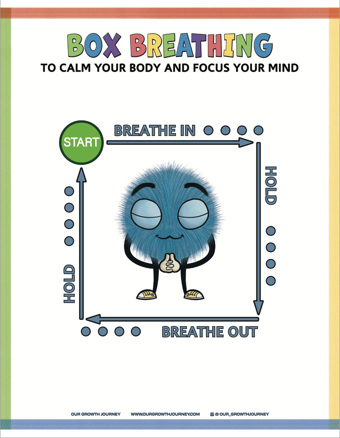 Breathing Poster for Kids and Students Digital Download Therapy, School ...