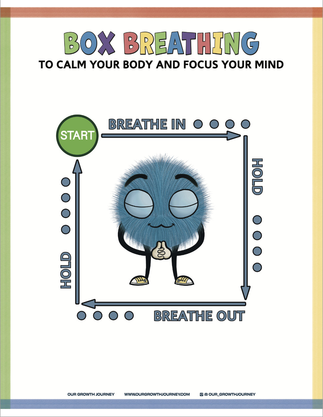 Breathing Poster for Kids and Students Digital Download Therapy, School ...