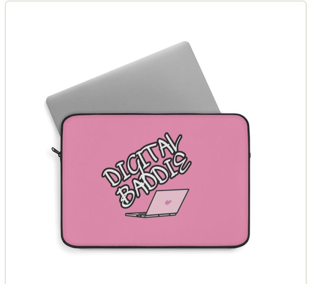 Digital Baddie Laptop Sleeve - Digital Baddie Pink Design - Etsy