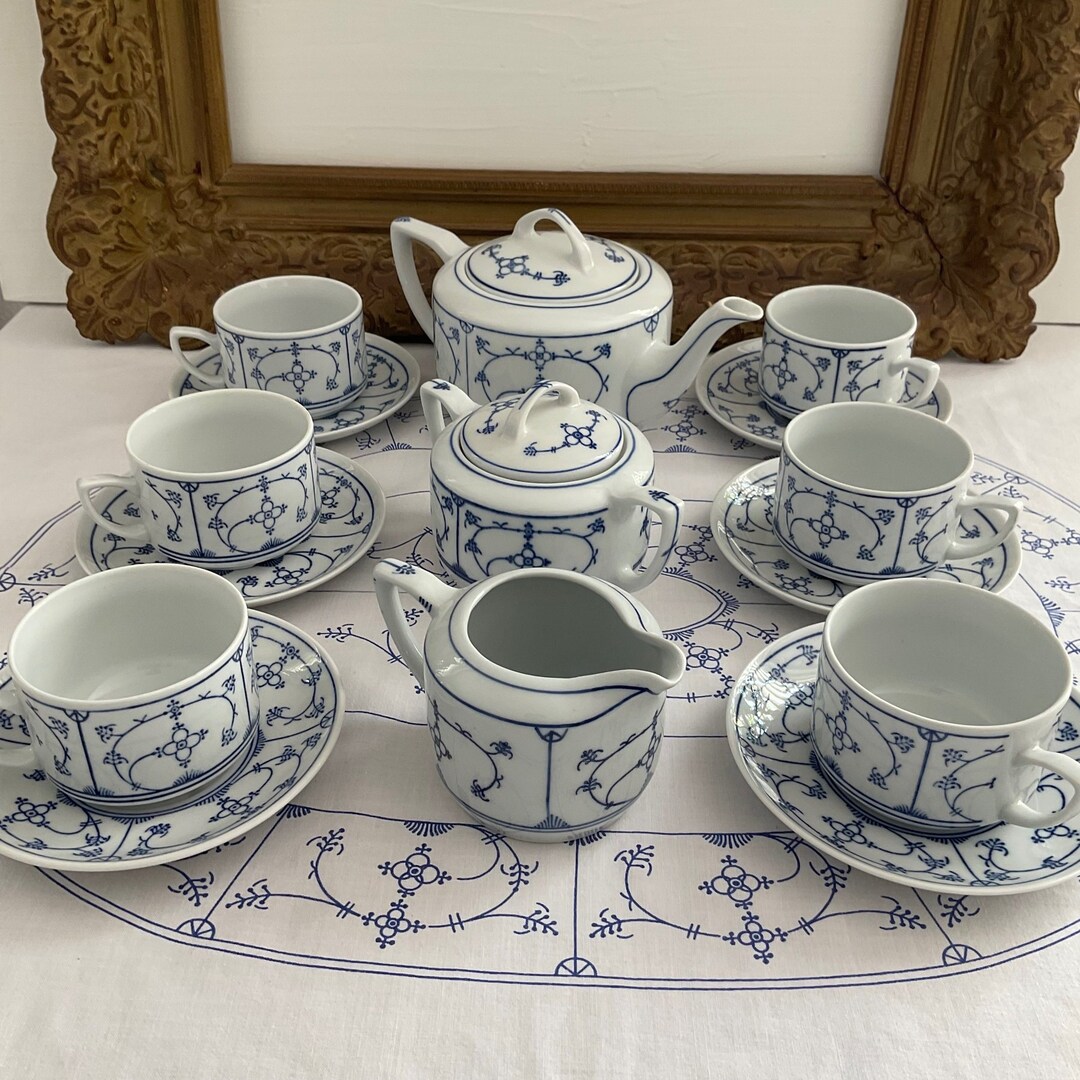 Jäger Eisenberg - Tea Set - Porcelain - Blau Saks - Etsy