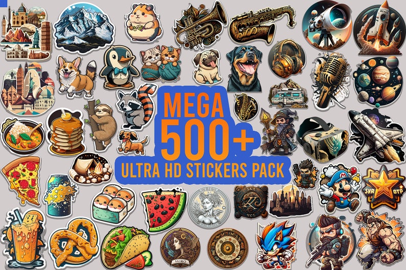 Ultimate Digital Sticker Bundle PNG Sticker Bundle Printable - Etsy