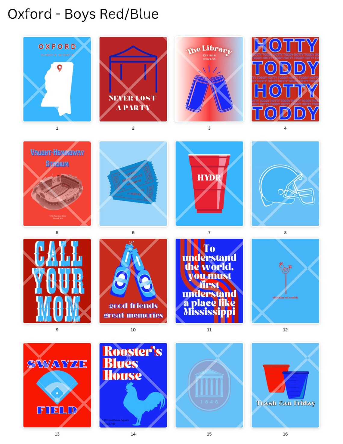 Blue and Red Ole Miss Prints - Etsy