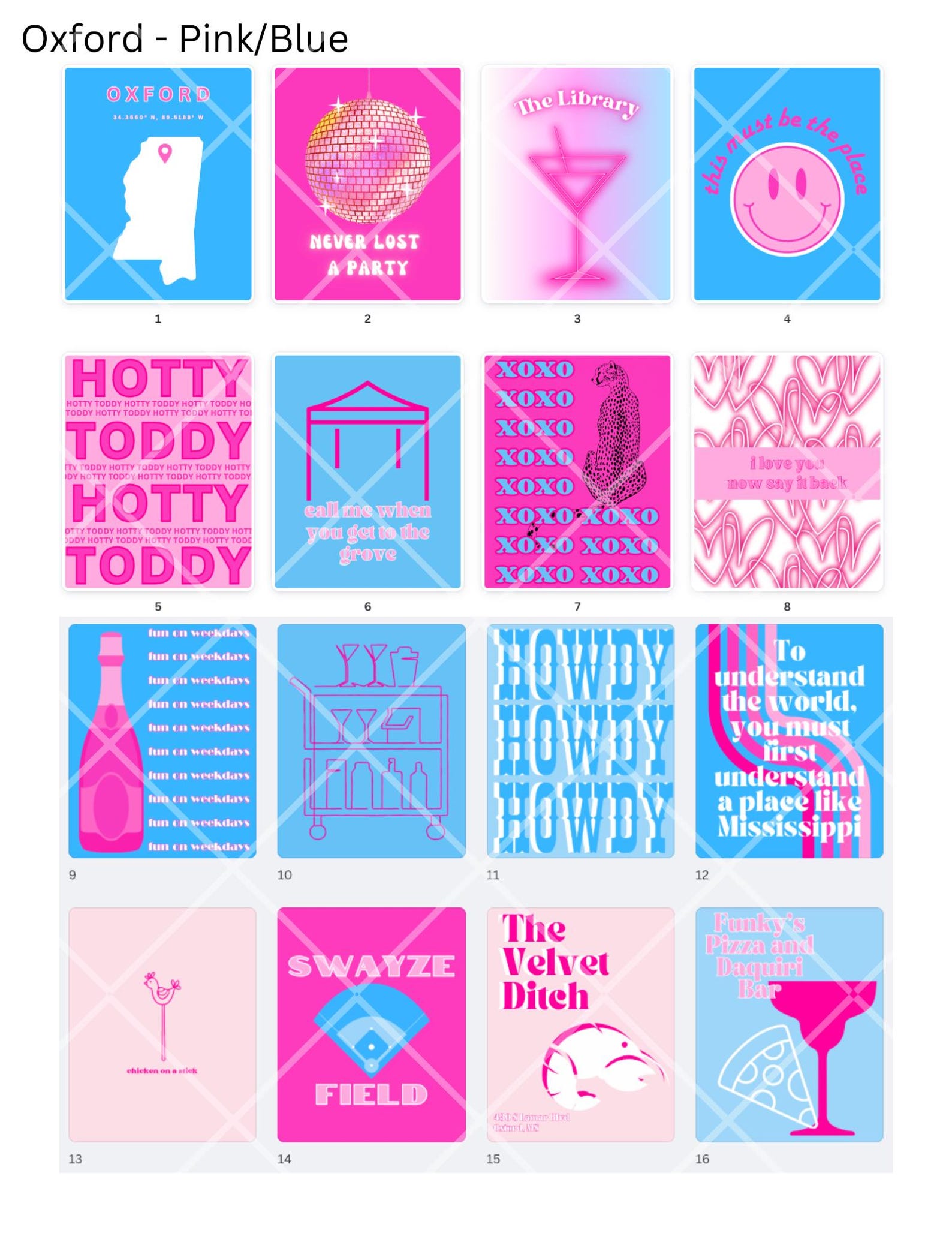 Pink and Blue Ole Miss Prints - Etsy