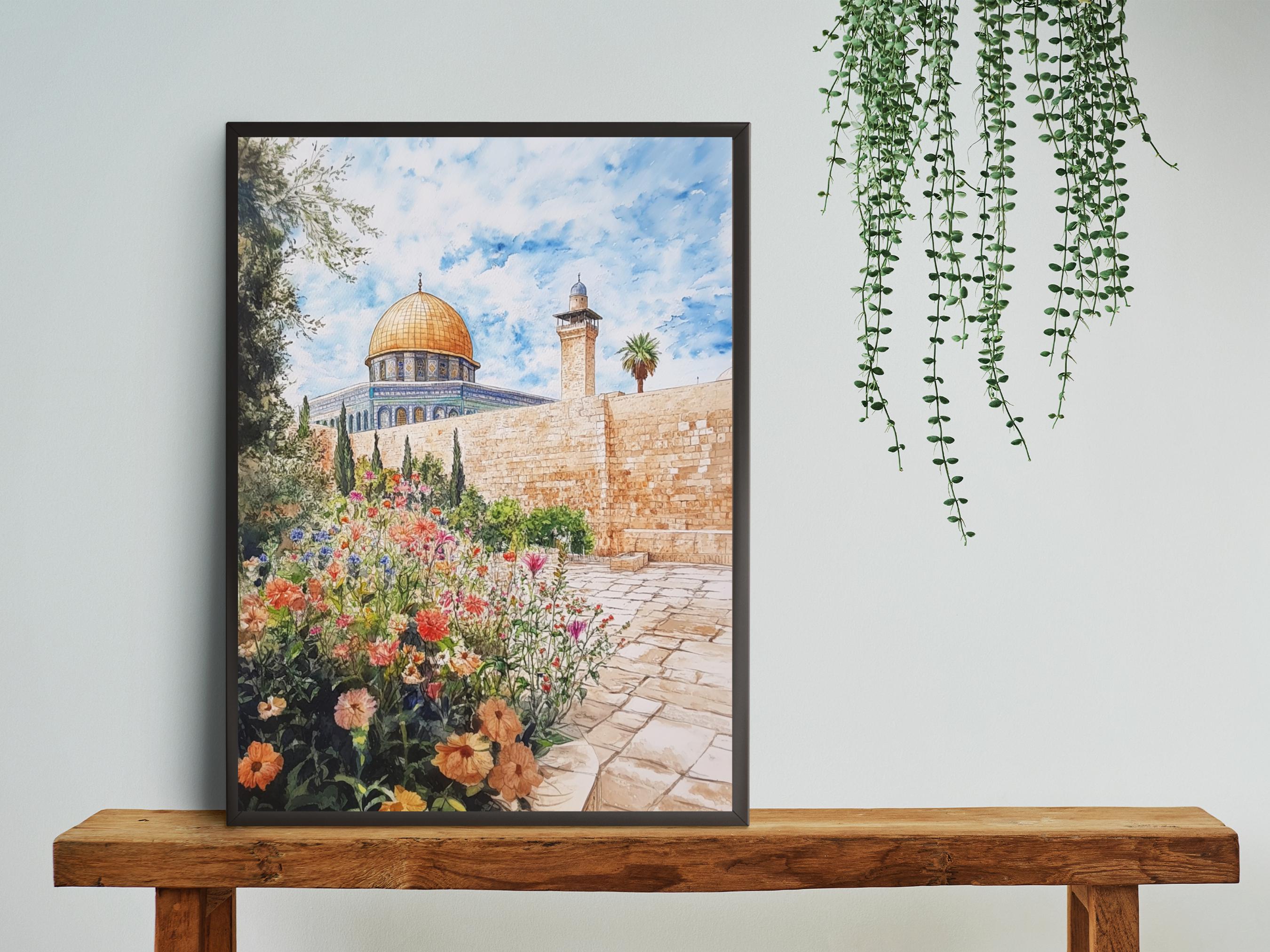 Poppy Al-aqsa Mosque Print, Al-aqsa Mosque Wall Art | Dome of the Rock ...