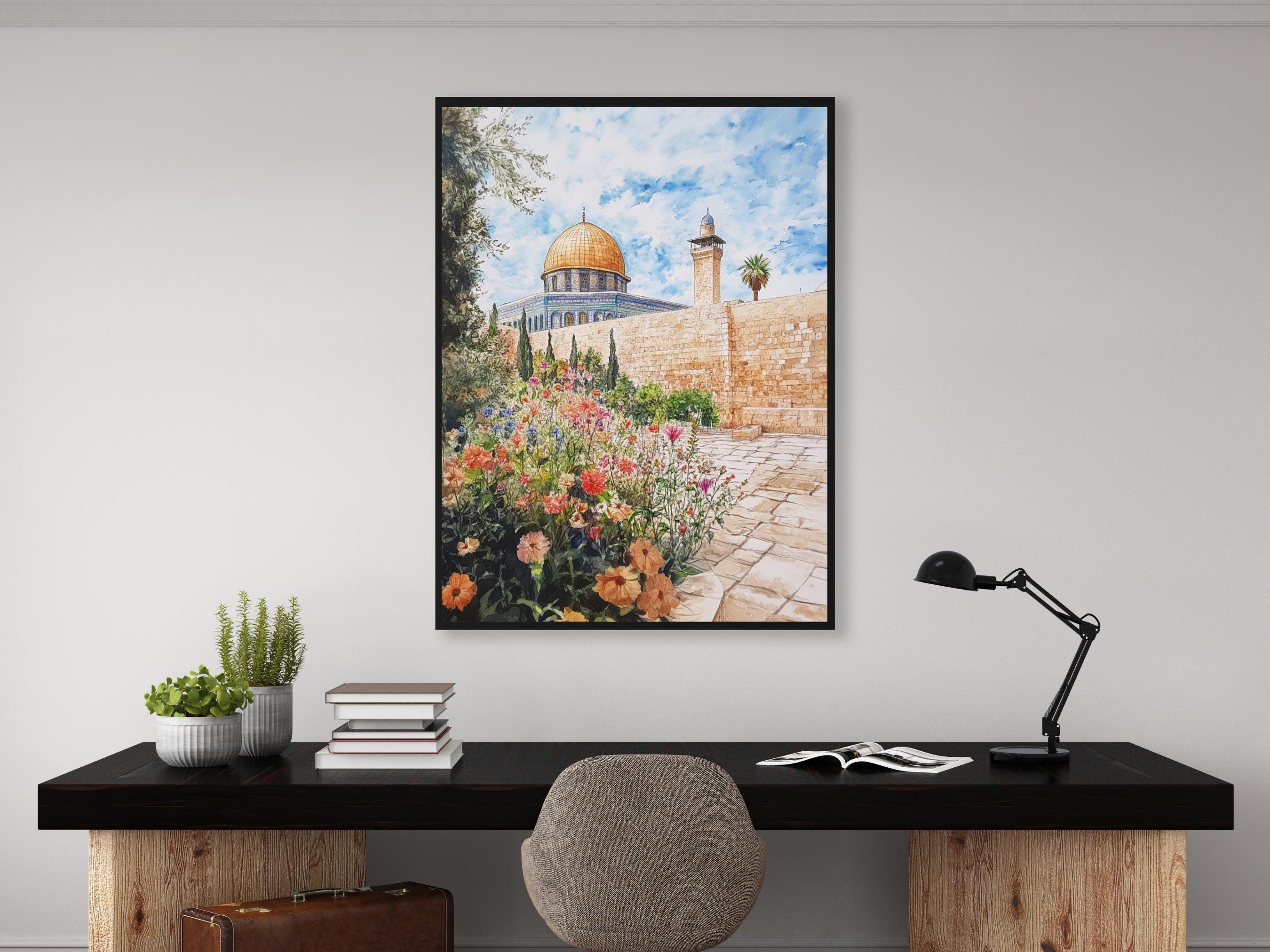 Poppy Al-aqsa Mosque Print, Al-aqsa Mosque Wall Art | Dome of the Rock ...