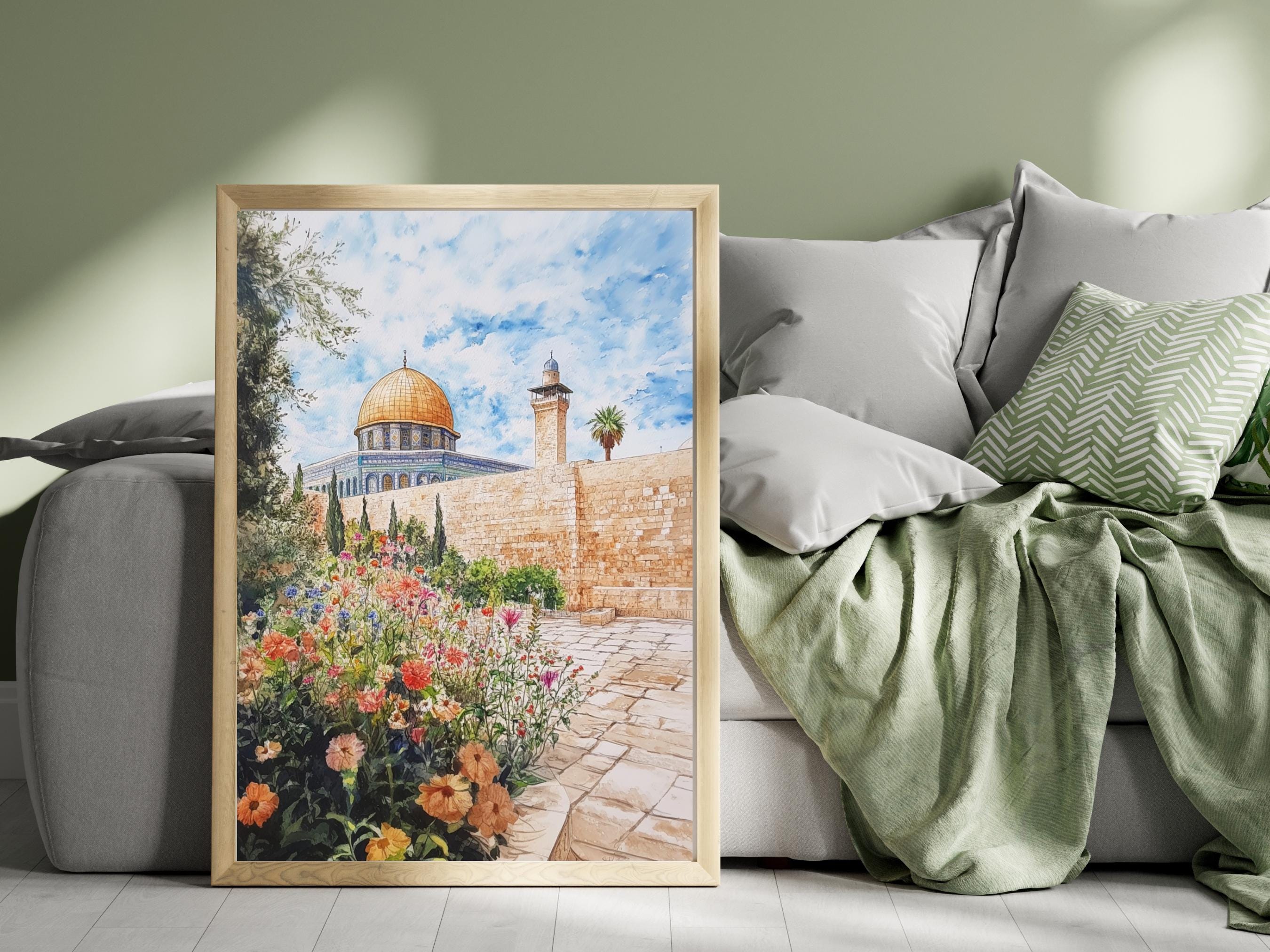 Poppy Al-aqsa Mosque Print, Al-aqsa Mosque Wall Art | Dome of the Rock ...