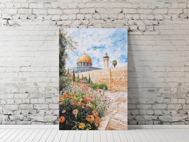 Poppy Al-aqsa Mosque Print, Al-aqsa Mosque Wall Art | Dome of the Rock ...