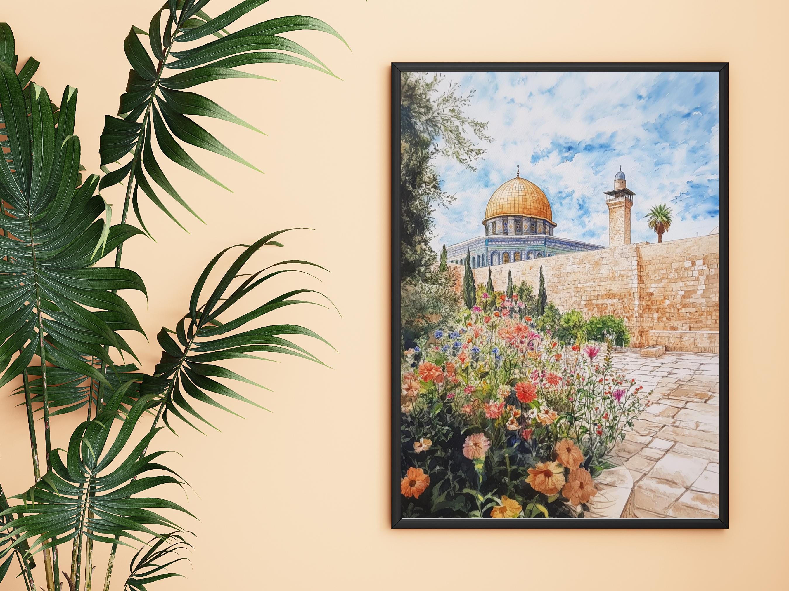 Poppy Al-aqsa Mosque Print, Al-aqsa Mosque Wall Art | Dome of the Rock ...