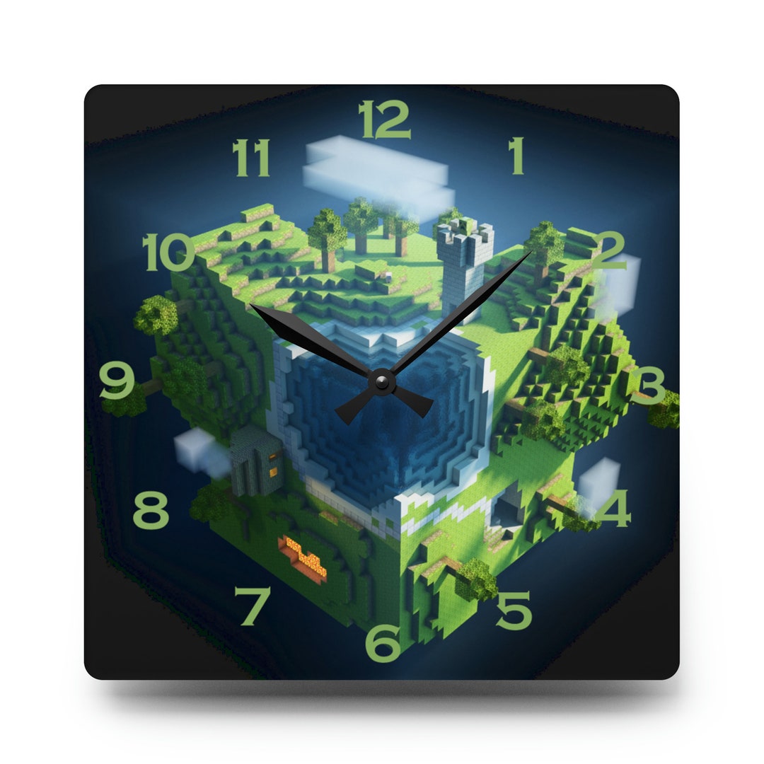 Minecraft Wall Clock for Gamers - Etsy