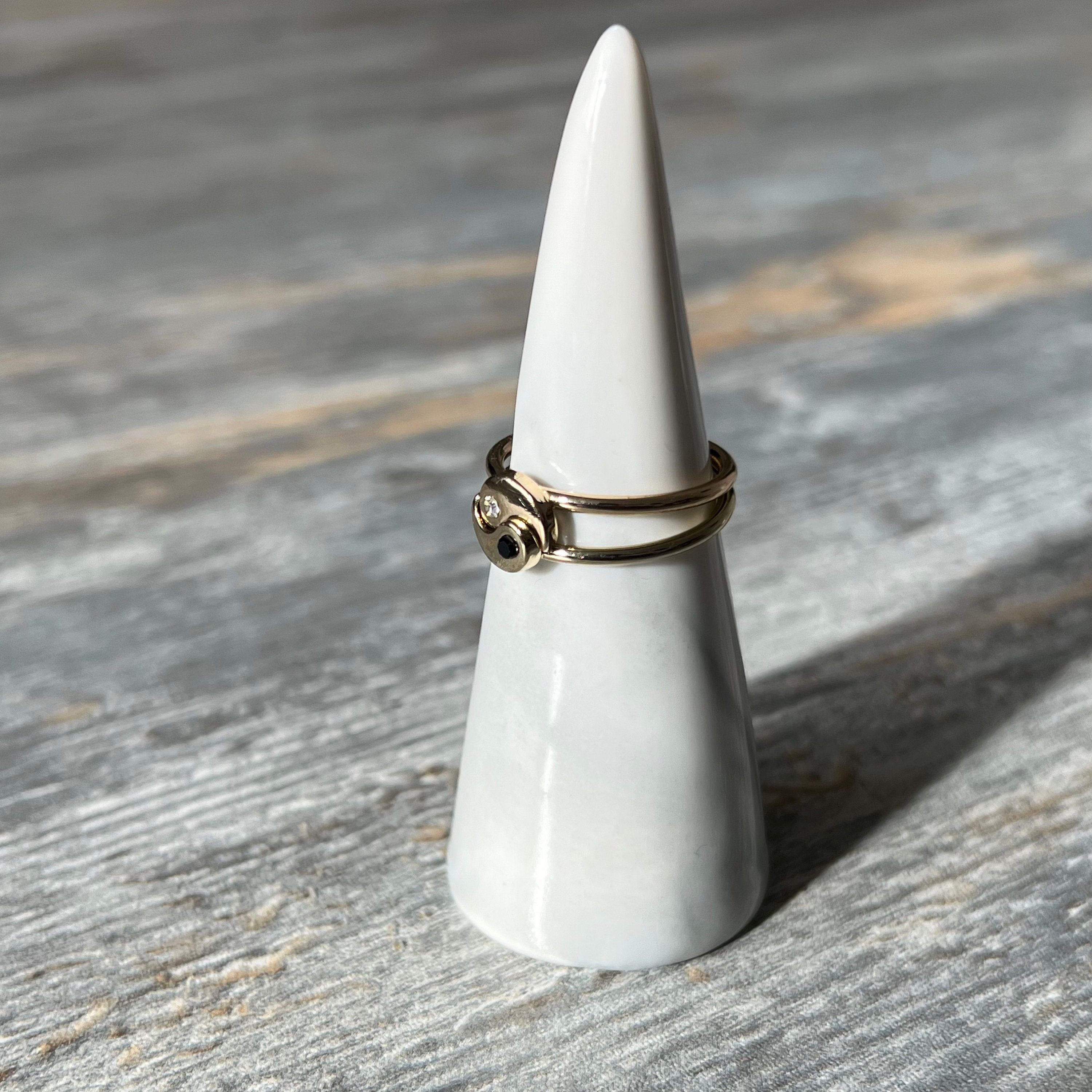 18K Gold Yin Yang Rings, Friendship Rings, Puzzle Ring, Abstract, Best ...