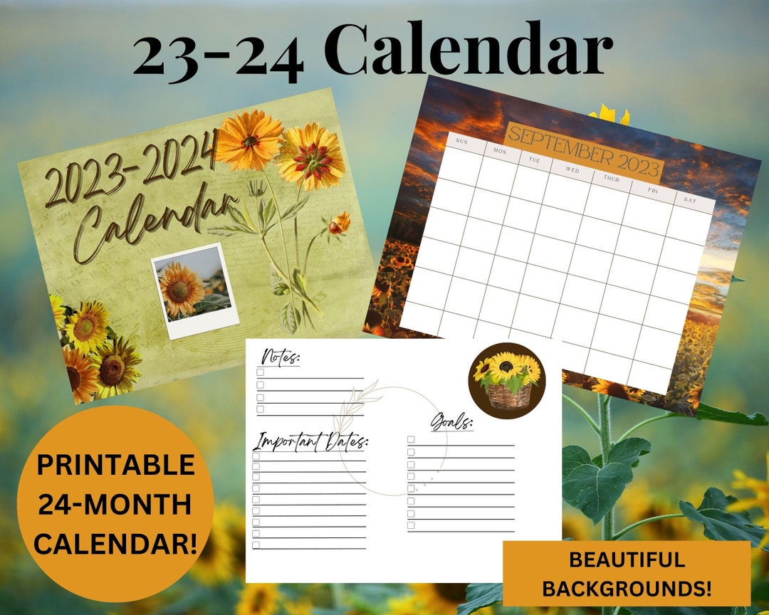2023-2024 Sunflower Calendar - Etsy Canada