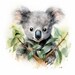4 Watercolor Woodland Forest Koala Bear Images, .PNG File, Baby Room ...