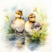 Twin Ducklings, .PNG Files, Nursery Art for Twin Boys, Twin Baby Ducks ...