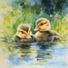 Twin Ducklings, .PNG Files, Nursery Art for Twin Boys, Twin Baby Ducks ...