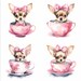 5 Watercolor Chihuahua Puppy Images, Puppy in Tea Cup, .PNG File ...