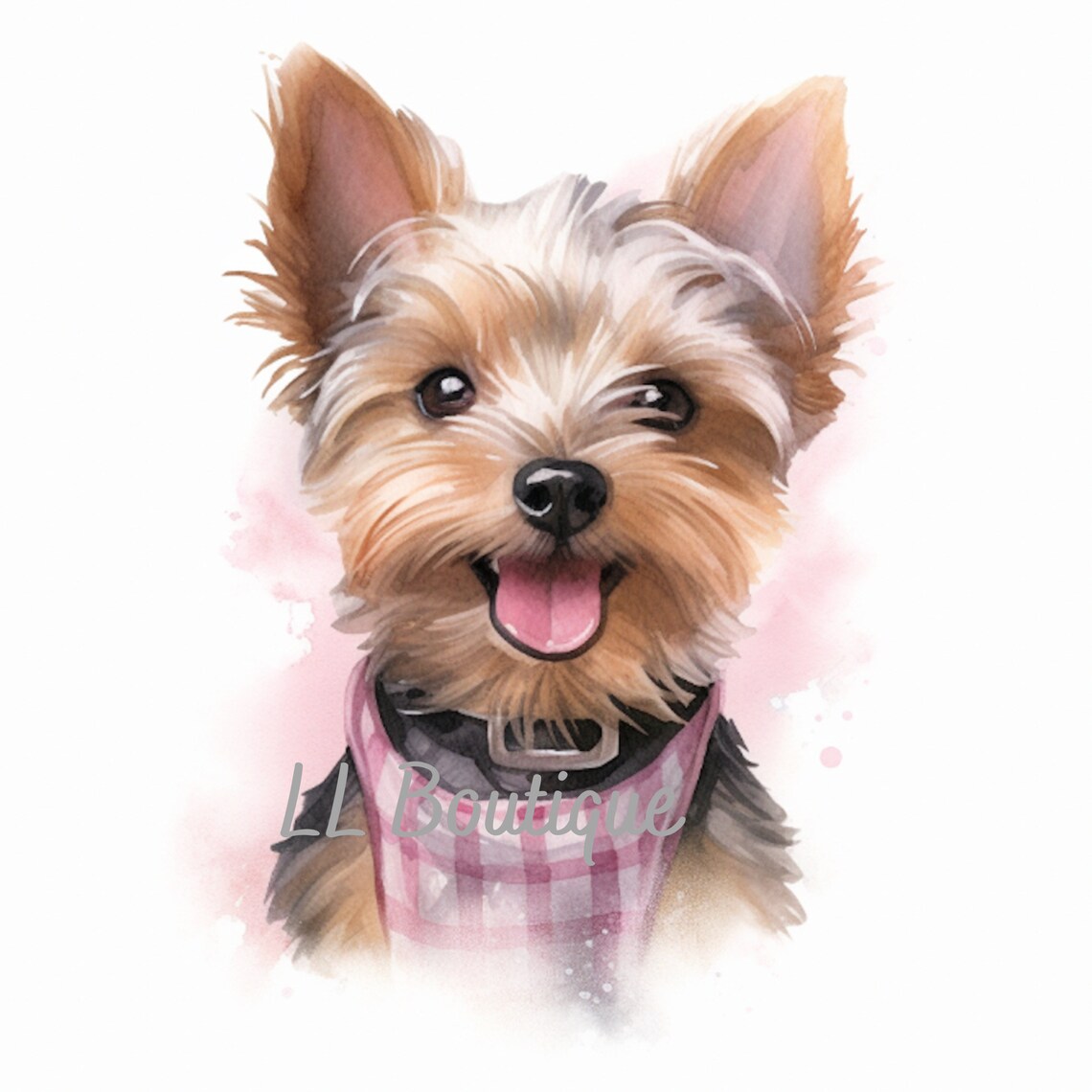 4 Watercolor Male Yorkie Images, .PNG File, Dog Art, Nursery Art, Wall ...