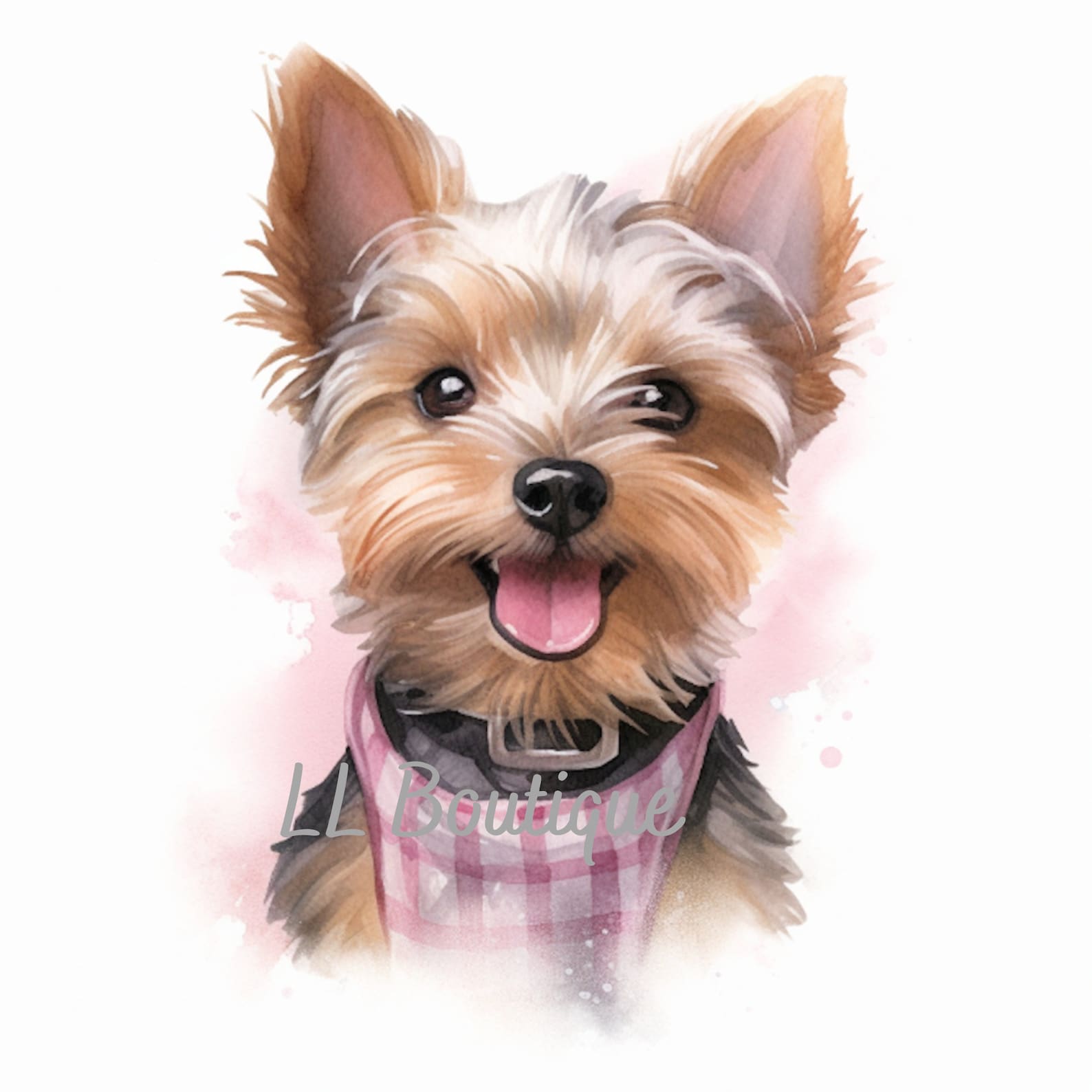 4 Watercolor Male Yorkie Images, .PNG File, Dog Art, Nursery Art, Wall ...