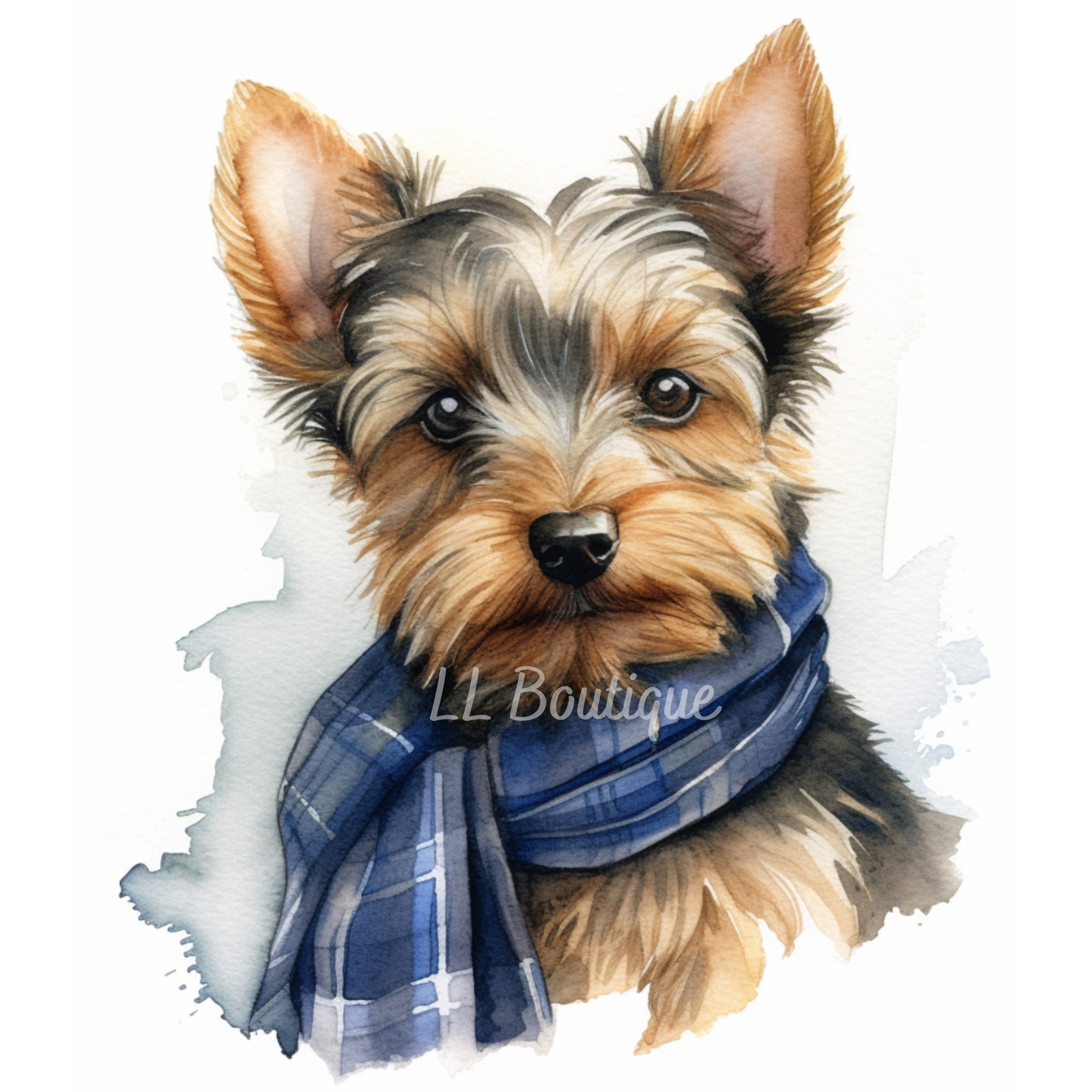4 Watercolor Male Yorkie Images, .PNG File, Dog Art, Nursery Art, Wall ...