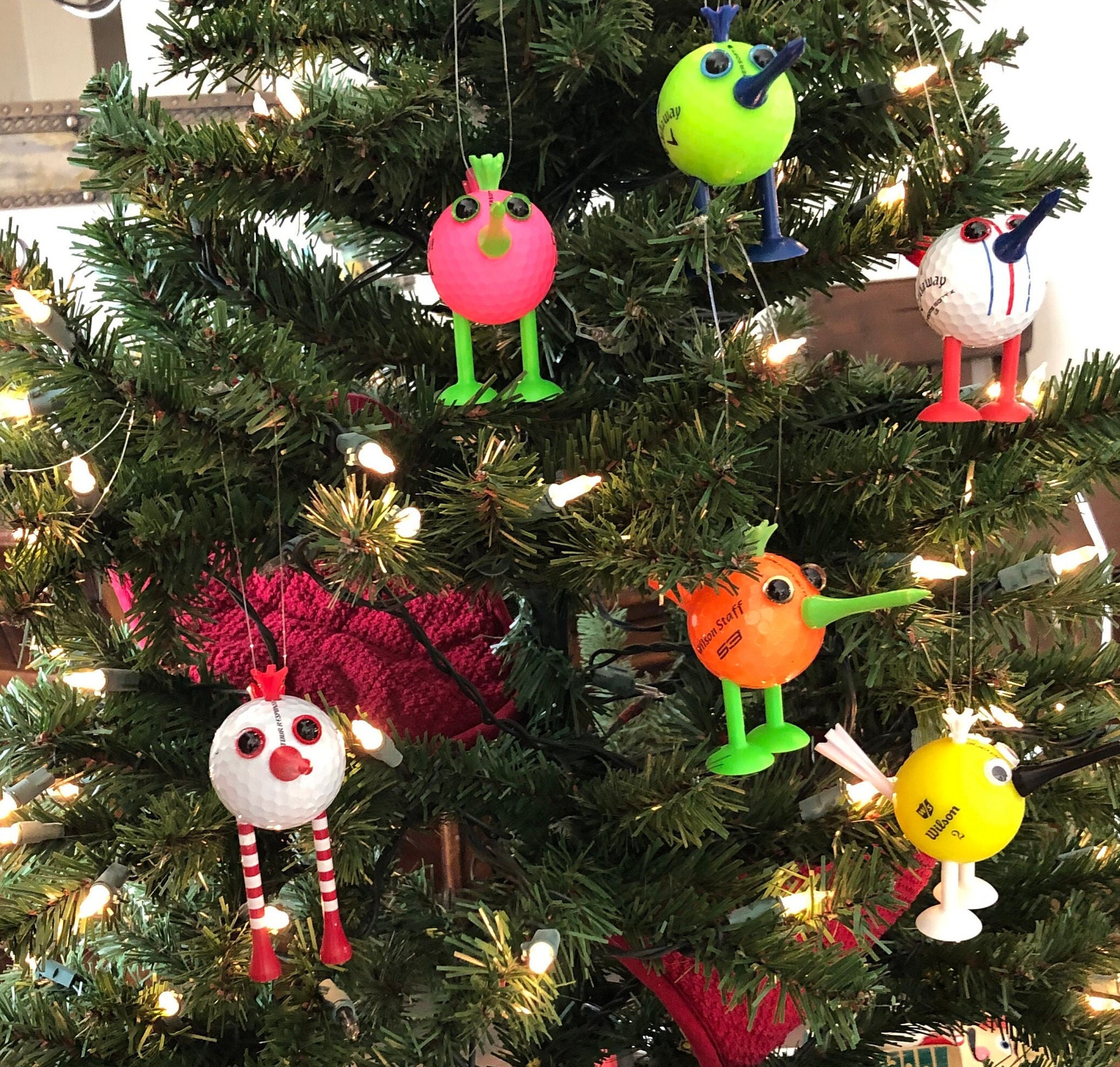 Golf Ball Birdie Christmas Ornament: Upcycled Golf Gift - Etsy